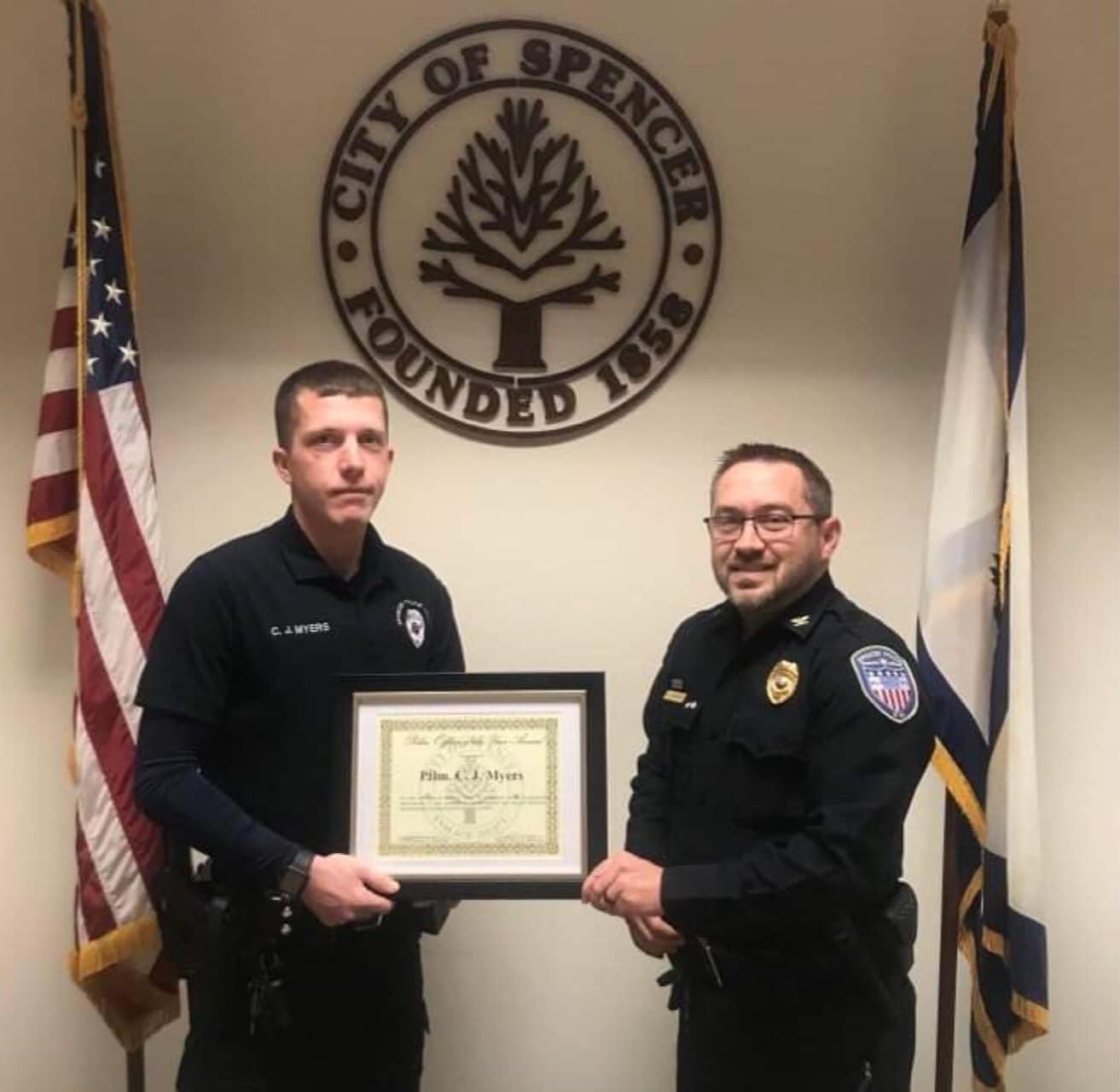 Patrolman C.J. Myers Chosen Patrolman of the Year 2022 – Ridgeview News