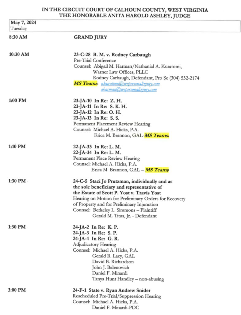 Judge Anita Ashley Conducting Circuit Court in Calhoun Today ...